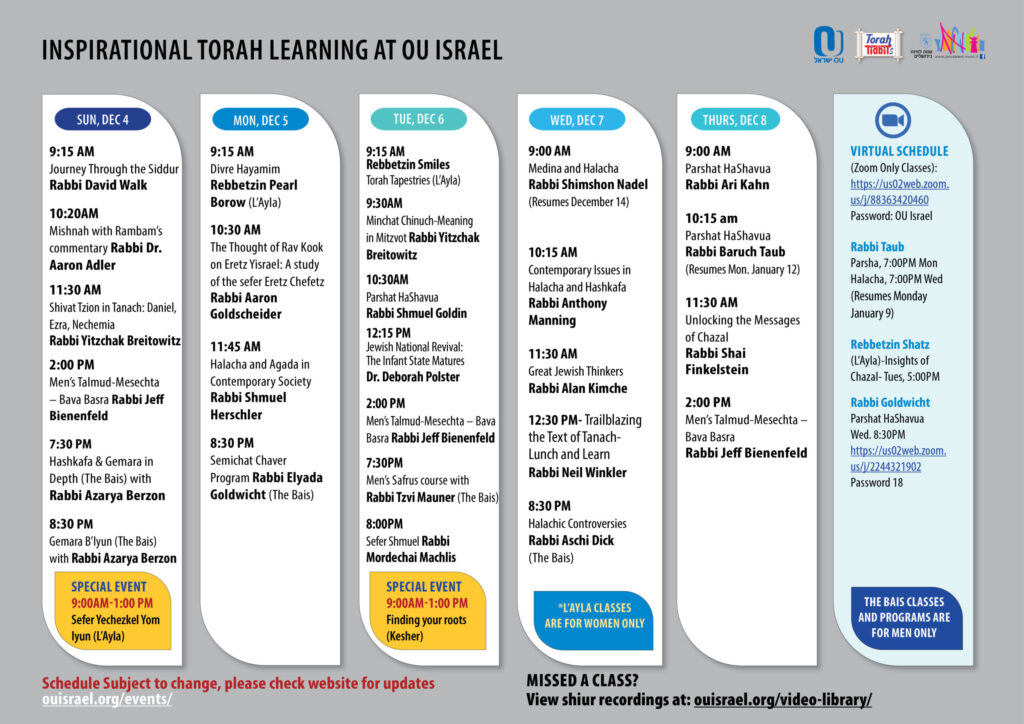 OU Israel - OU-Schedule-2022-041222 - OU Israel